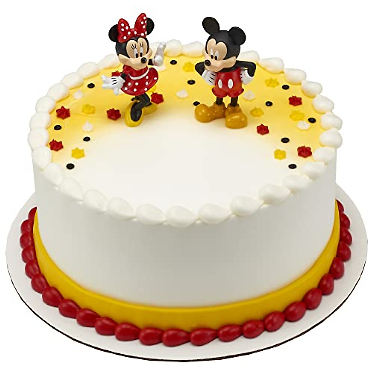 DecoSet® Disney Mickey Mouse and Minnie Mouse Cake Topper, 2-Piece Topper Set, Durable Food-Safe Plastic