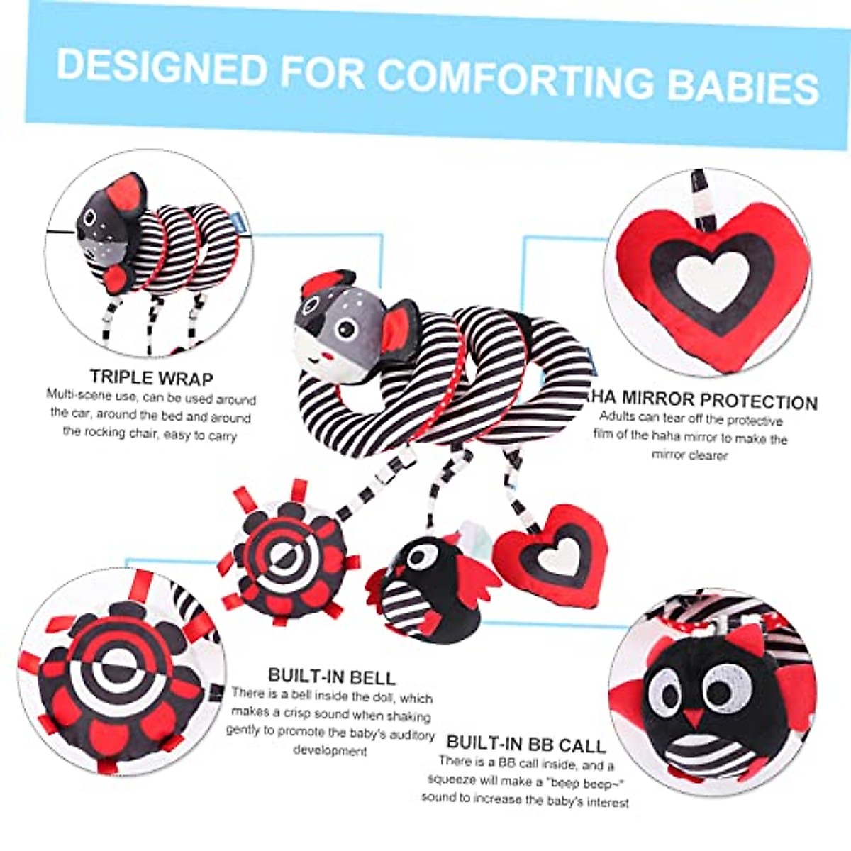 Kisangel Car Seat Toys Car Toys 3pcs Animal Rattle Infant for Ster Crib Carseat Baby Toy Car Seat Toys Car Toys