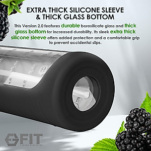 32 oz Glass Water Bottle with Straw Lid, Time Marker, Sleeve & Extra Lid - Motivational, Wide Mouth, Large BPA-Free 1 Liter Glass Water Bottle, Glass Drinking Bottle, Waterbottle (Black Sleeve)