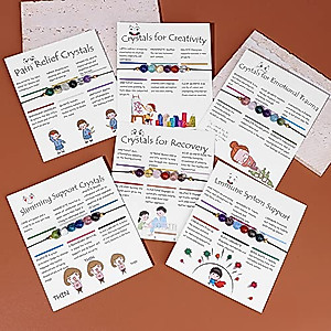 COLORFUL BLING Natural Stone 6mm Beads Crystal Stretch Bracelet Healing Stone Braided String Bracelet with Spiritual Card for Women Teen Yoga Balancing Protection Jewelry-fertility