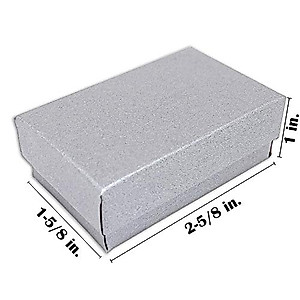 TheDisplayGuys 100-Pack #21 Cotton Filled Cardboard Paper Jewelry Box Gift Case - Pearl Gray (2 5/8" x 1 5/8" x 1")