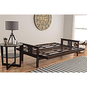 Kodiak Furniture Monterey Full Frame with Linen Fabric Mattress in Blue/Espresso