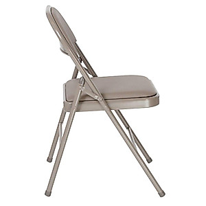 Flash Furniture 4 Pack HERCULES Series Double Braced Gray Vinyl Folding Chair