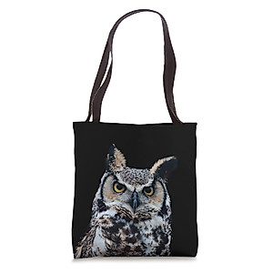 Cute Owl Night Hooting Animal Great Horned Owl Bird Tote Bag