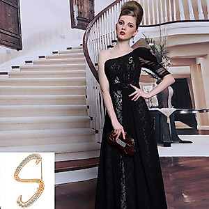 Letter Brooch Pins Initial Rhinestone Brooch for Women Crafts Gold L