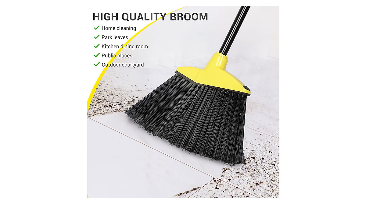 Heavy Duty Commercial Brooms 8 Pack for Indoor Outdoor Cleaning