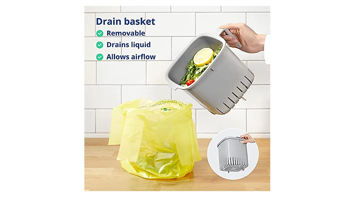 BLUE GINKGO Kitchen Compost Bin - Easy Maintenance Solution