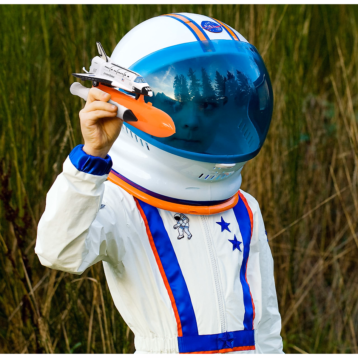 Number 1 In Service NASA Space Shuttle Toy for Kids Pretend Play 2 Piece Set Rocket Ship with Lights and Sound Diecast Spaceship for Boys Girls Toddlers