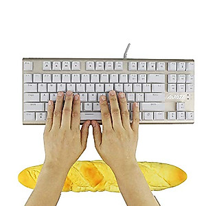 Memory Foam Keyboard Wrist Rest Pad,Soft Toast Bread Baguette Shape Anti-Skid Wrist Rest Support for Office,Computer,Laptop,Keyboard,Slow Bounces Back Foam for Easy Typing & Pain Relief