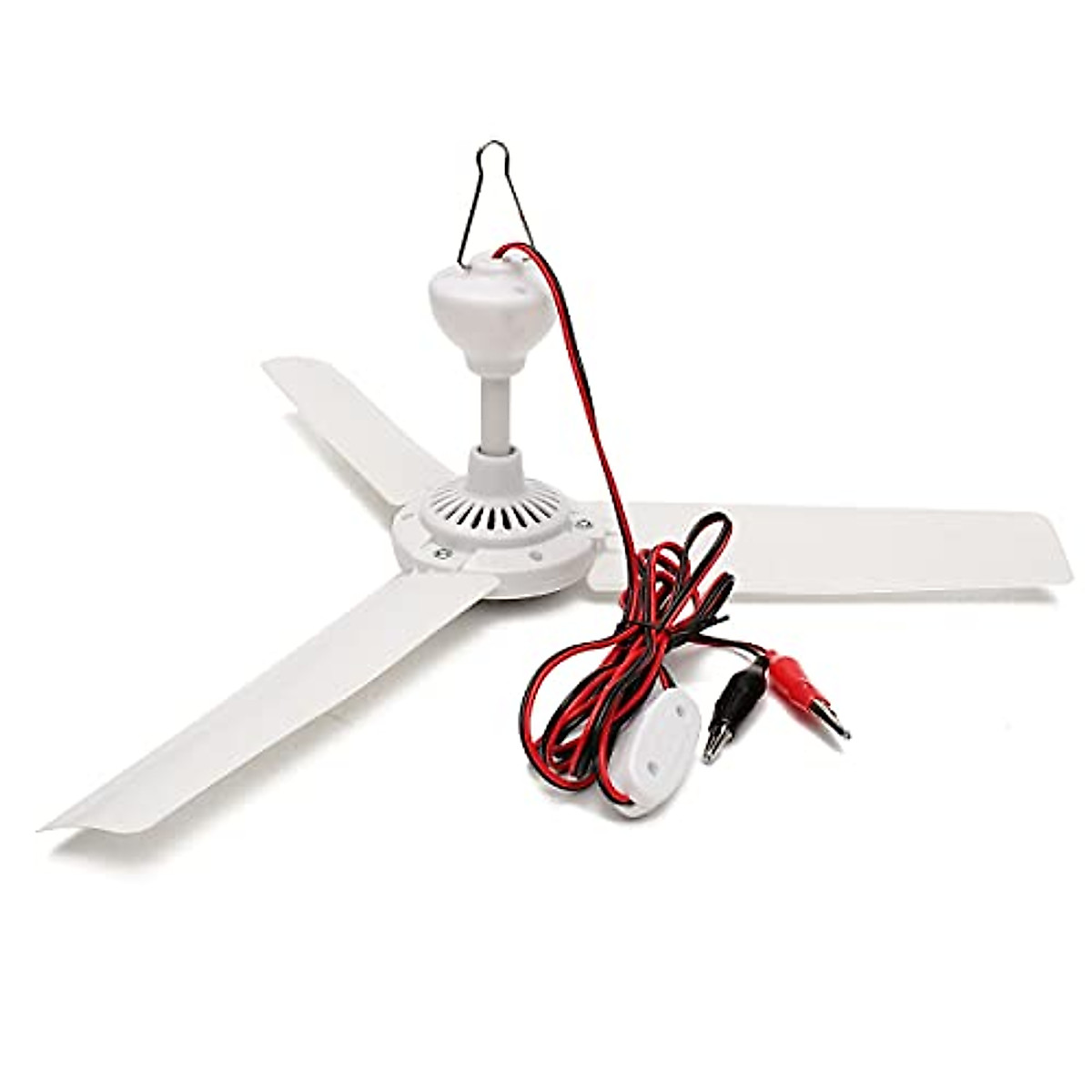 EXDOLL Portable Ceiling Fan 12V DC Mini Hanging Fan 19.7” Silent Camping Tent Hanging Fan Mute Energy-Saving Fans Bedroom Breeze Gazebo Fan Battery Powered