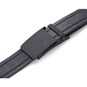 Marino Men's Comfort Click Ratchet Belt Casual Leather Belt for Men - Automatic Linxx Buckle, 1 3/8" Wide - Elegant Gift Box - Sandpaper Linxx - Deep Charcoal - Adjustable from 28" to 44" Waist
