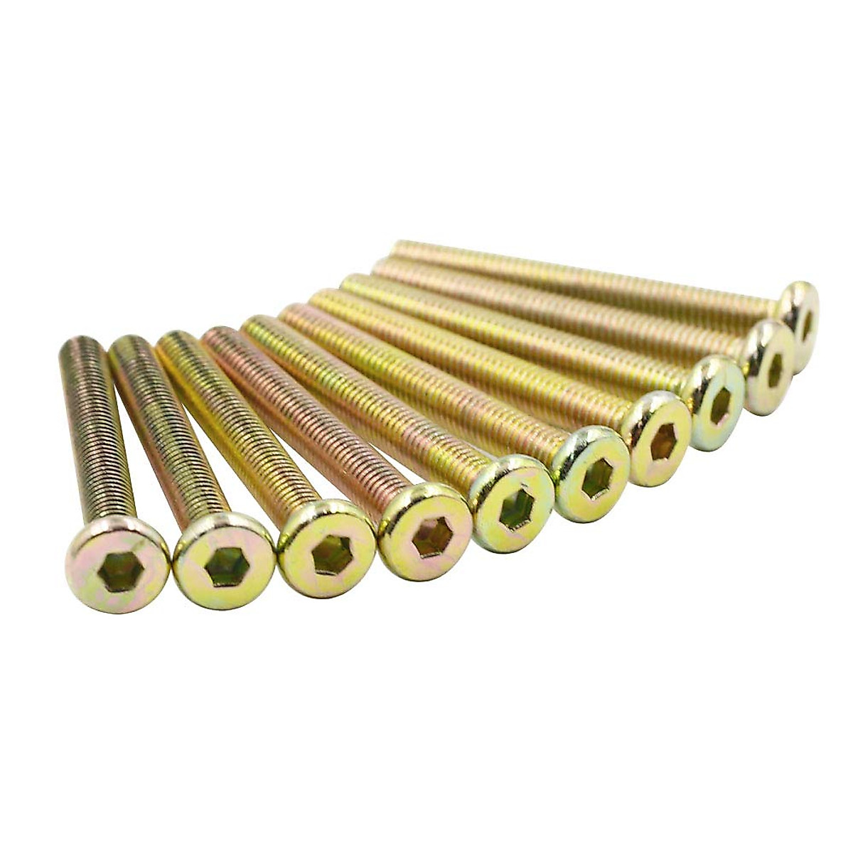 Mecion 10 Pcs Crib Screws M6 x 50mm Zinc Plated Hex Socket Head Cap Screws for Beds Headboards Chairs Furniture