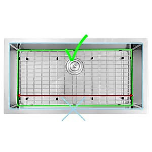 Zeesink Kitchen Sink Grid 26 11/16" X 14 3/4",Sink Bottom Grid,Stainless Steel Sink Grid and Sink Protectors for Kitchen Sink with Rear Drain for Single Bowl Kitchen Sink