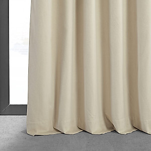 HPD Half Price Drapes Signature Velvet Thermal Blackout Curtains for Living Room 84 Inch Long (1 Panel) Rod Pocket Insulated Blackout Curtains for Bedroom Window Curtains, 50W x 84L, Neutral Ground