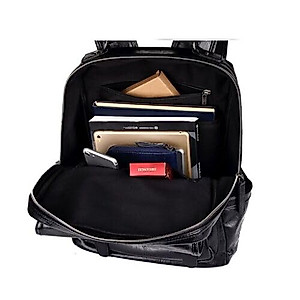 JouZYA Men's Leather Backpack Shoulder Bag Weekender Travel Laptop Notebook School Bags