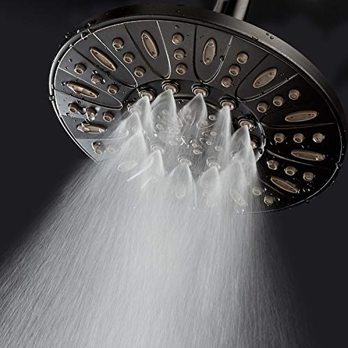 AquaDance Oil Rubbed Bronze High Pressure 6-Setting 7" Rain Shower Head – Angle Adjustable, Anti-Clog Showerhead Jets, Tool-Free Installation-USA Standard Certified-U.S. Brand