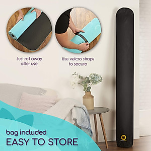 Large Yoga Mat 8'x6'x8mm Extra Thick, Durable, Non-Slip & Odorless Barefoot Exercise and Premium Fitness Home Gym Flooring Mat by ActiveGear - Light Blue