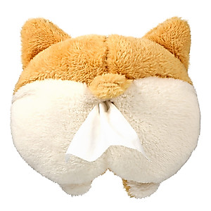 VOSAREA Tissue Box Cover Soft Adorable Corgi Butt Shaped Creative Storage Bag Hanging Pouch Tissue Box Wrapper Paper Organizer Dispenser for Car Home Bathroom Vanity Countertop Tabletop