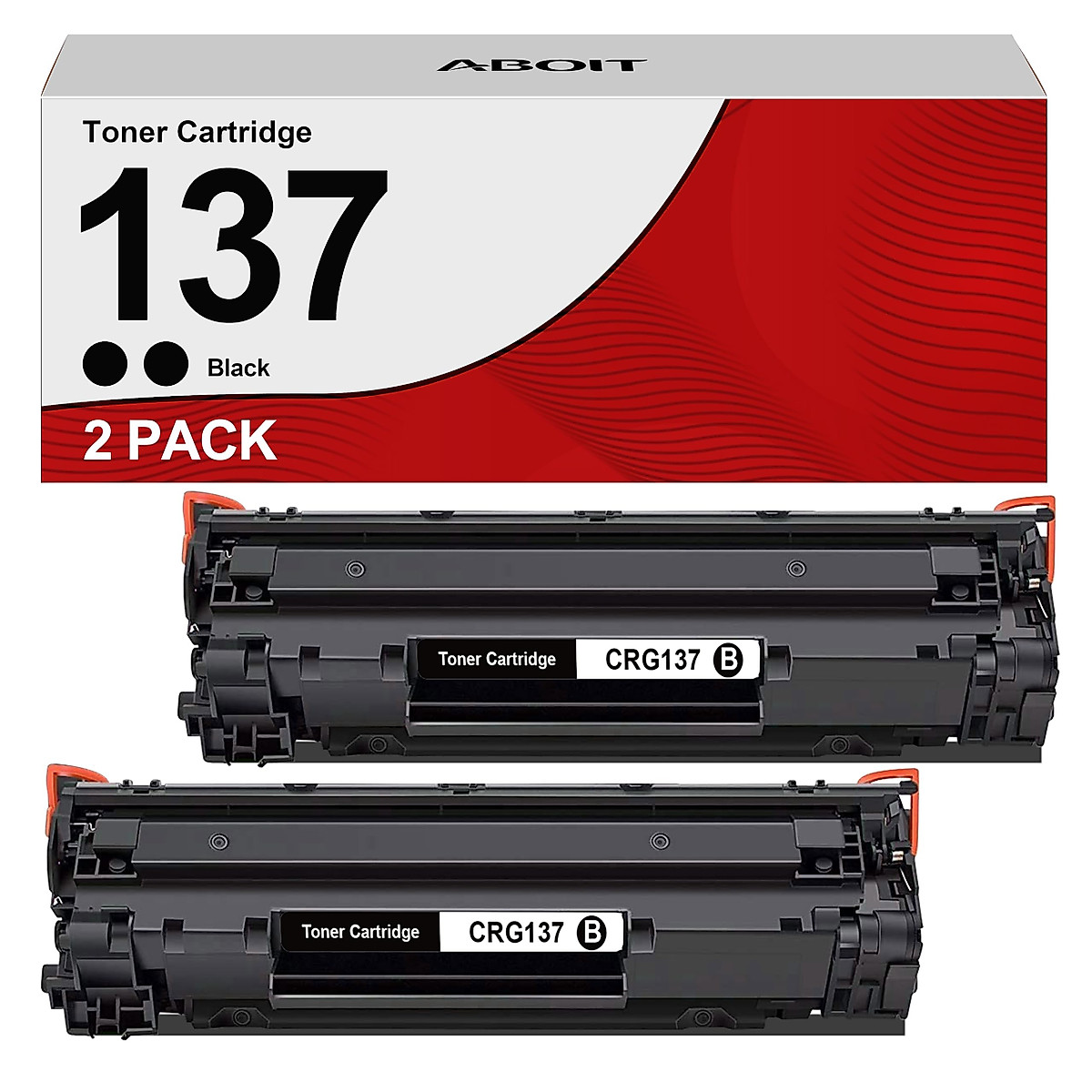CRG137 137 Black Toner Cartridge, Replacement for Canon Cartridge 137 CRG 137 to use with ImageClass MF232w MF242dw D570 MF236n MF230 MF240 MF247dw MF227dw MF244dw (Black, 2-Pack)