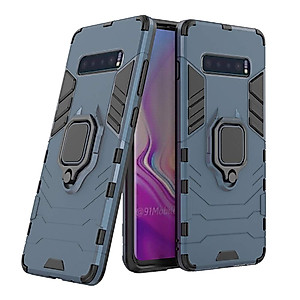AKABEILA Case for Samsung Galaxy S9 Plus Shockproof Silicone Phone Case Heavy Duty Full Body Armour Dual Layer Protective Cover with Finger Ring Kickstand [Support Magnetic Car Mount] Blue