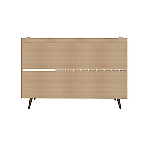 Manhattan Comfort Bradley Mid Century Modern Dining Room 4 Shelves Buffet Stand Cabinet, 53.54", Black