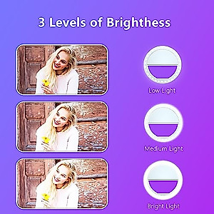 Whellen Selfie Ring Light with 36 LED for Phone/Tablet/iPad Camera [UL Certified] Portable Clip-on Fill Round Shape Light-White
