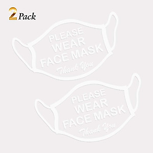 Please Wear Face Mask Decals White Vinyl Plotter Cut Face Mask Required Sign Stickers Size 9 X 5 Inches Pack of 02 Mask Signage