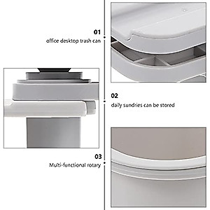 VOSAREA Automotive Garbage Cans Table Mount Trash Can Mini Desk Hanging Trash Bin Tiny Waste Bin Makeup Pad Garbage Holder for Coffee Vanity Table Kitchen Grey Car Trash Cans