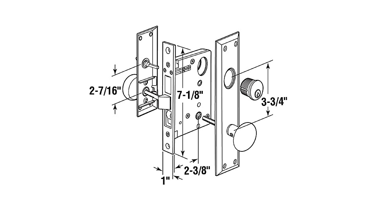 Segal SE 27600 Entry Door Mortise Lockset - Satin Finish