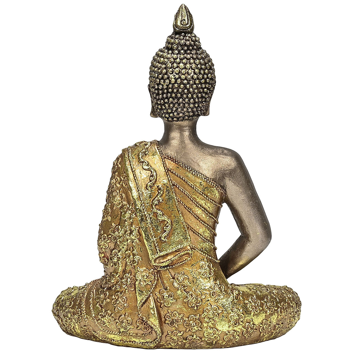 TERESA'S COLLECTIONS Antique Gold Buddha Statue Zen Decor, Small Meditation Decor Resin Decorative Yoga Collectible Figurines for Indoor Home Desk Tabletop Spiritual Living Room Decorations, 9.1"