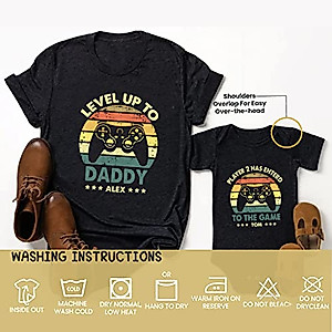 Penguin Tees Personalized Leveled Up to Daddy Player 2 Has Entered The Game Shirt Dad and Son Matching Outfits Gaming Daddy Baby Daughter Cool Infant Bodysuit Onesie