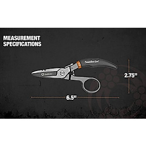 Southwire - ESP-1 Tools & Equipment ESP1 Electrician Scissors DataComm Snips, Durable Serrated Blade, Built in Notches, Precise Control, Textured Grip Handle for Added Comfort, Nickle Finished Plate