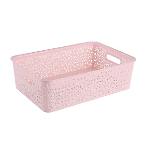 ABOOFAN Box Storage Bins with Lids Hollow Storage Basket Organization Baskets Sundries Organizer Pantry Bins Drawer Organizer Lidded Storage Bins Clothes Storage Basket Food Laundry Basket