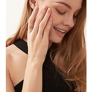 TIGRADE 3Pcs 1.5mm Stainless Steel Stacking Rings for Women Stackable Thin Ring Statement Band Comfort Fit Size 3-12, Gold, Size 6.5