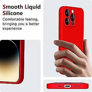 RLUYIDIKS for iPhone 14 Pro Max Case Silicone Slim Full Body Protective Cover for iPhone 14 pro max case Shock Absorption, Skin Friendly 6.7Inch Phone Case.Red RUS05-32