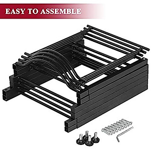 4-Tier Water Bottle Holder Cooler Jug Rack Organizer, 5 Gallon Water Bottle Stackable Storage Shelves Detachable Water Dispenser Stainless Steel Rack Easy Assemble for Kitchen Drawing Room, Black