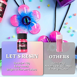 LET'S RESIN Neon Pigment Powder,12Colors Fluorescent Powder,10g/Bottle of Mica Powder for Epoxy Resin,Nail,Tumblers,Soap Making,Slime & Candle,painting, and DIY Crafts