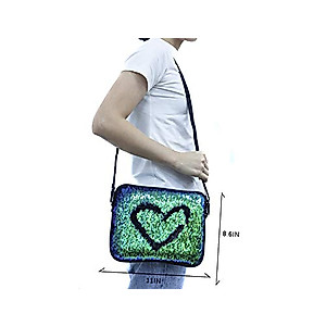 Set of 4 Sequin Clutch for Women Mermaid Flip Purse for Girls Neoprene Crossbody Purse with Detachable Strap Clutch Purses - FUNLAVIE