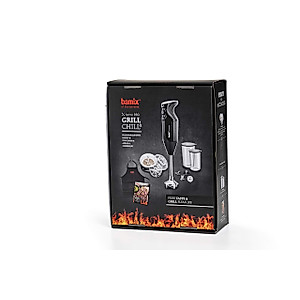 bamix Grill n Chill Immersion Hand Blender – 4 Stainless Steel Interchangeable Blades –400ml & 600 ml Beakers, Processor Attachment, Table Stand, Recipe Book, and Apron – 200 Watt with 2 Speeds