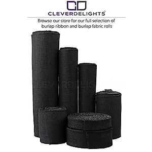 CleverDelights 12" Black Burlap Roll - Finished Edges - 5 Yards - Jute Burlap Fabric