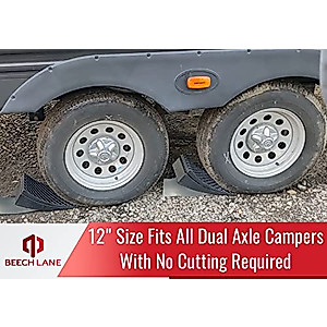 Beech Lane Stackable Camper RV Leveler, Patent Pending Stacking Feature, Fits All Dual Axle Campers Without Cutting, Reduces Steep Curve for Easier Fine Tuning (12" Length- 2 Pack with Carrying Bag)
