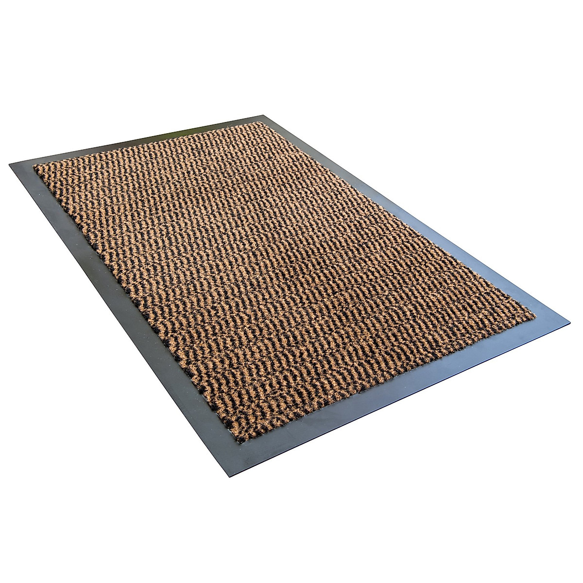 ULTRALUX Indoor Door Mat 31" x 47" Non-Slip Vinyl Backed Entry Rug Doormat, Brown Absorbent Dirt Trapper Entrance Mat, Front Door Welcome Mat, Inside Entry Rug