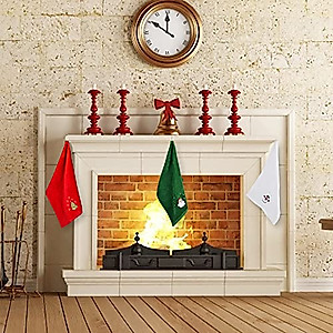 Large Size 16" x 27" Christmas Hand Towels, 100% Pure Cotton Bathroom Decorative Towels Soft Washcloths Kitchen Hand Towels Perfect Christmas Decor, Pack of 3 (Red, White, Green)