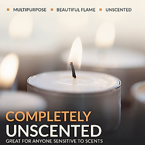 PAMI Premium Long-Lasting with 8 Hours Burning Time Tealight Candles [50-Pack] - Unscented Tea Candles- Paraffin Tealights with Beautiful Flame- Round Candles Perfect for Votive Candle Holders