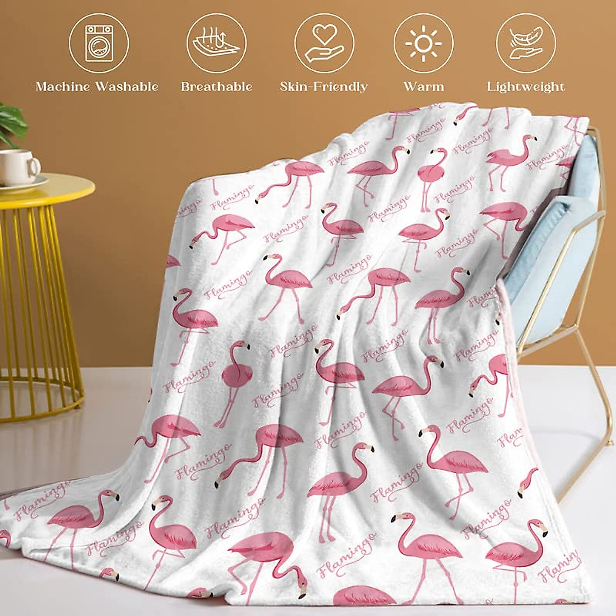 WEALLIN Flamingo Gifts Flamingo Blanket, Flamingo Gifts for Women, Flamingo Gifts for Girls, Soft Blanket for Children's Day Gift, Birthday Gift Pink Gifts for Women Flamingo Decor 60 X 80 Inch