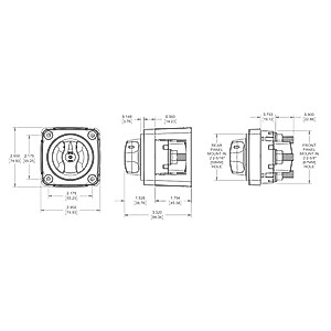 Blue Sea Systems 6008200 m-Series Series Battery Switch 3 Position Selector, Black