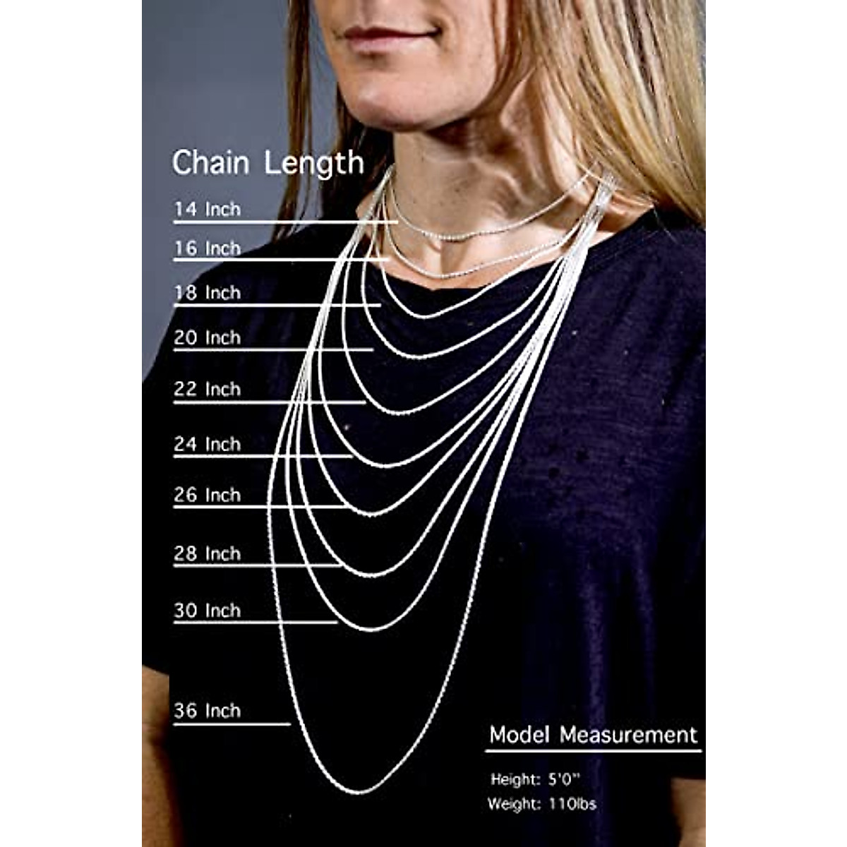 SAC SILVER Sterling Silver Box Chain 1mm Genuine Solid 925 Italy Classic New Necklace 18in