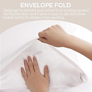 TSSPLUS Satin Pillow Cases Standard Size, White Pillow Cases, White Bed, Cooling Pillow, Soft Pillow, Similar to Silk Pillow Cases, Room Decor, Gifts for Women, Gifts for Men (Standard, Ivory)