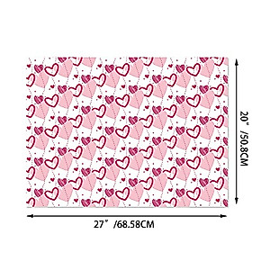 OXYLIPO 8 Sheets Heart Love Gift Wrapping, 4 Patterns Couple Recyclable Wrapping Paper for Kids Girls Boys Present Birthday Party Baby Shower Valentine's Day Theme Gift Wrap