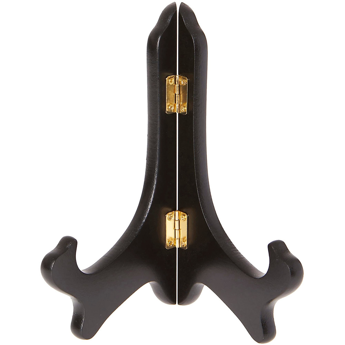 Bard's Hinged Black MDF Wood Plate Stand, 7" H x 6" W x 4.25" D (For 7" - 8.5" Plates), Pack of 2